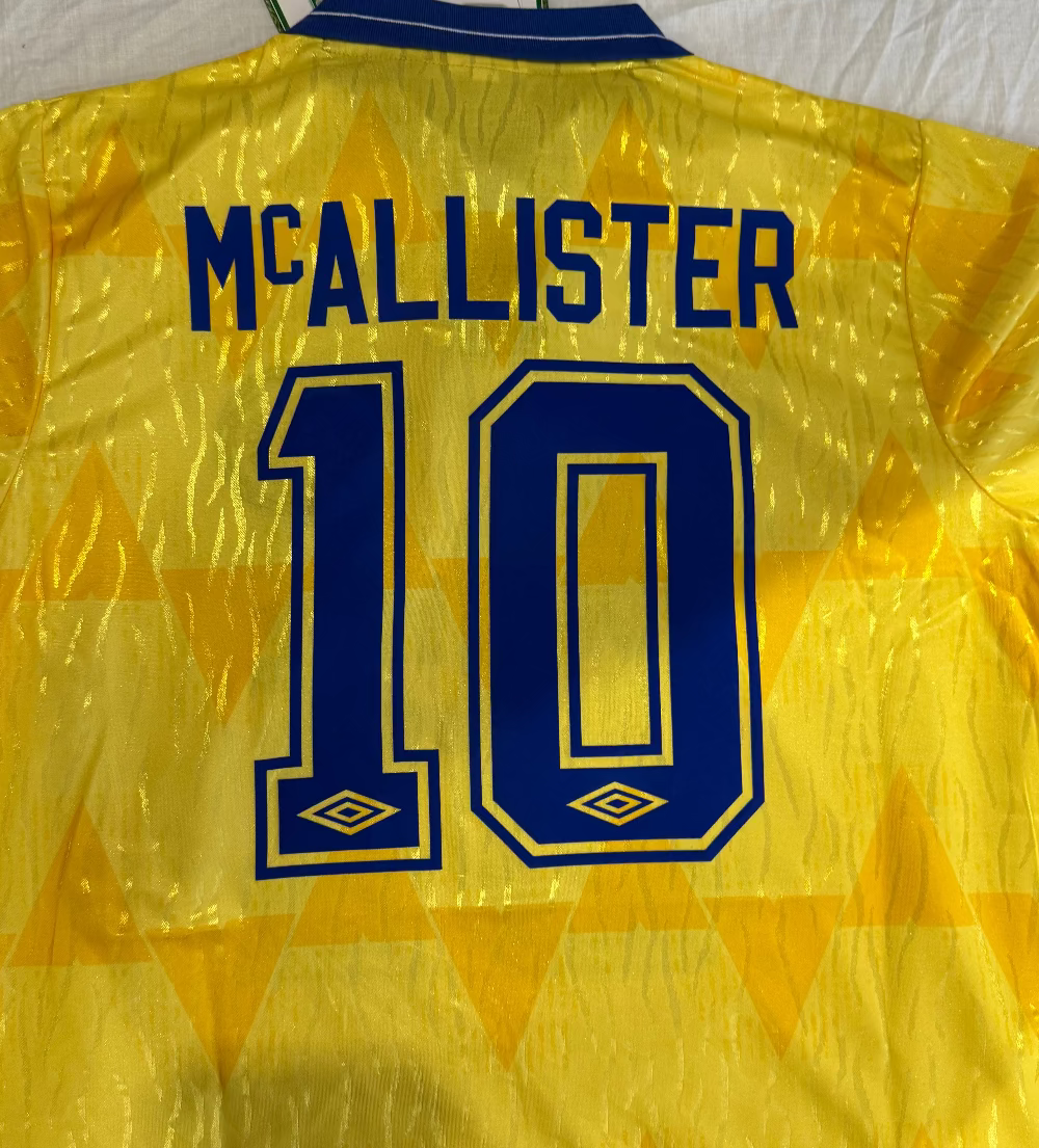 PREORDER Gary McAllister 1992 Back Signed Leeds United Away shirt – The ...